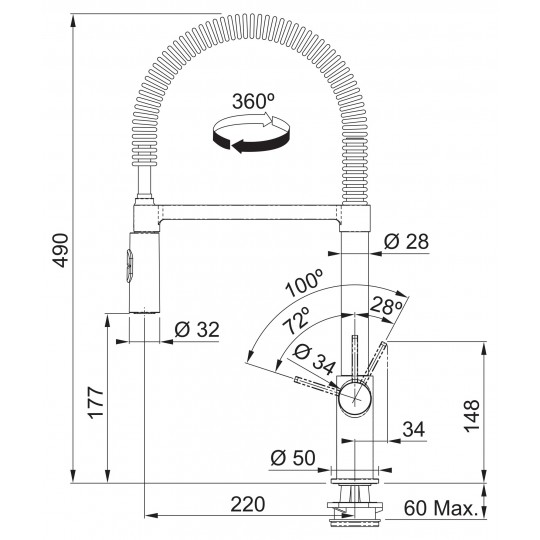 Kuchyňská baterie Franke FN 6993.031 FOX PRO Chrom 115.0486.993 | eshop ...