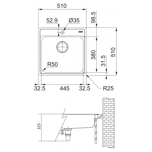 Kuchyňský dřez Franke Bell BCX 610-51 101.0698.010 | eshop-franke.cz